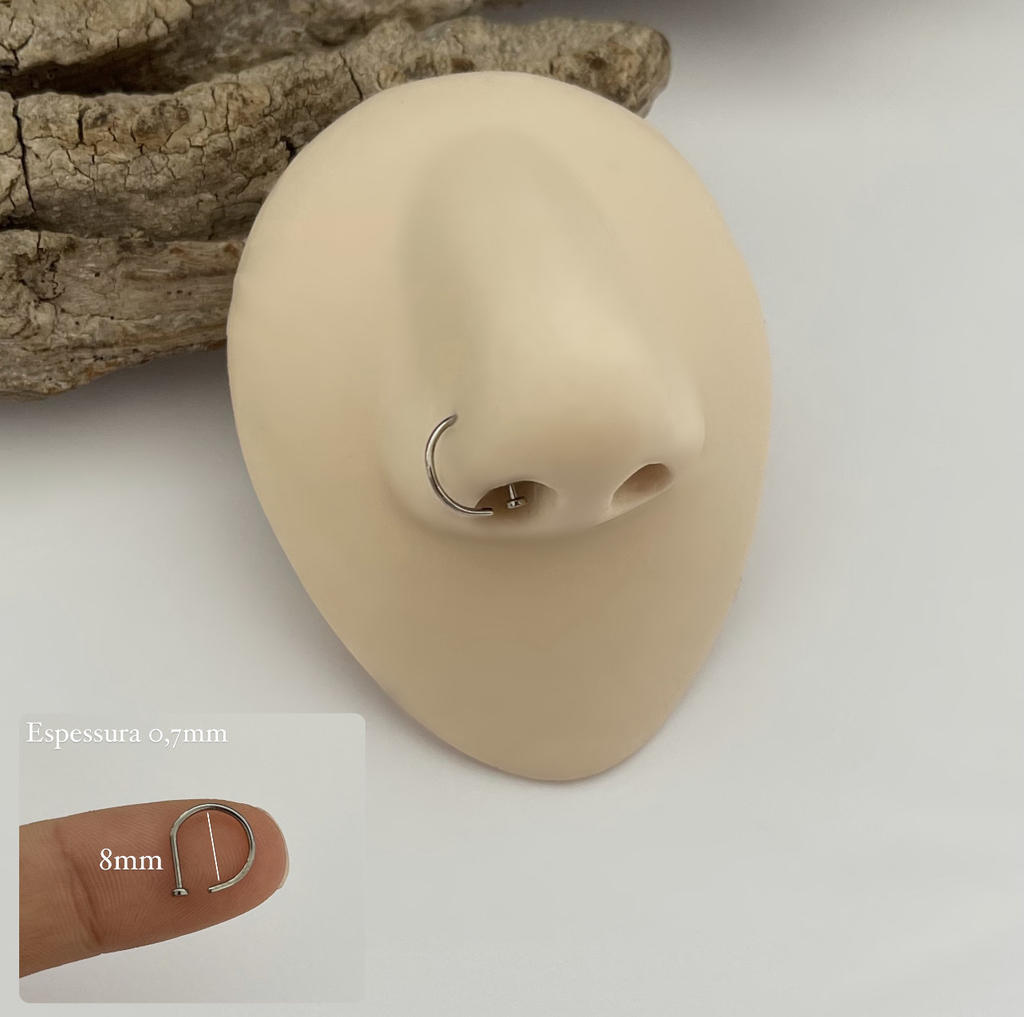 Piercing Titânio Nostril D-Ring