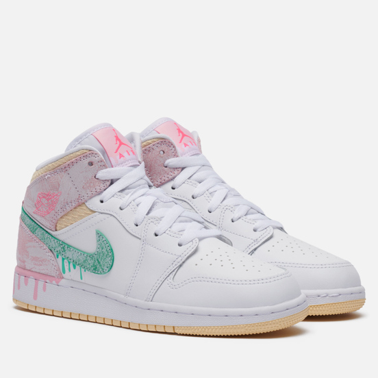 Tênis Air Jordan 1 Mid GS Ice Cream "Paint Drip"