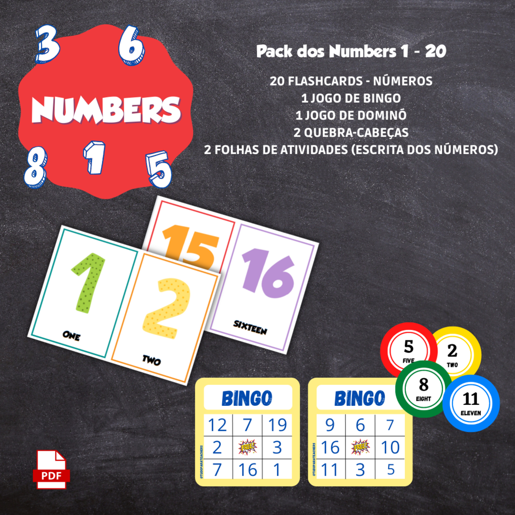 Pack - Numbers 1-20 - Comprar em Tudo para teachers