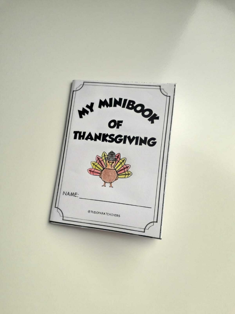 Minibook of Thanksgiving - Tudo para teachers