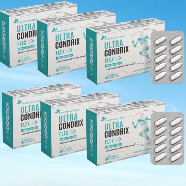 Ultra Condrix Flex Colágeno Tipo Ii + Cúrcuma Longa + Enxofre + K2 D3 ...