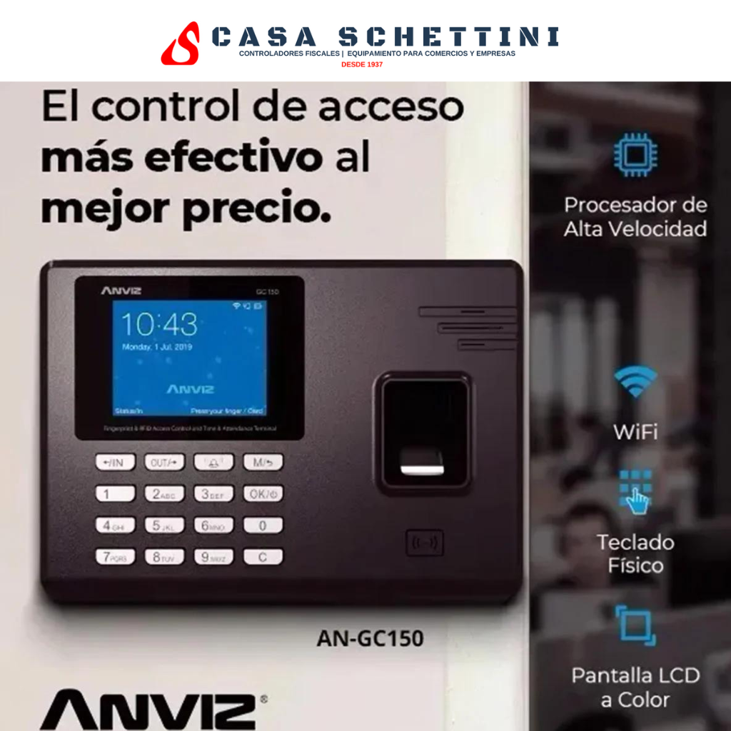 Anviz GC 150 Reloj control Horario y Asistencia personal con Software