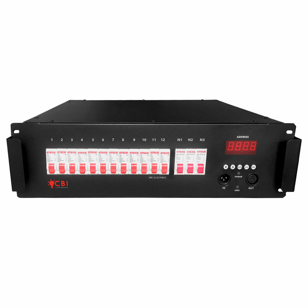 Rack Dimmer Digital DMX - 12 Canais 48KW