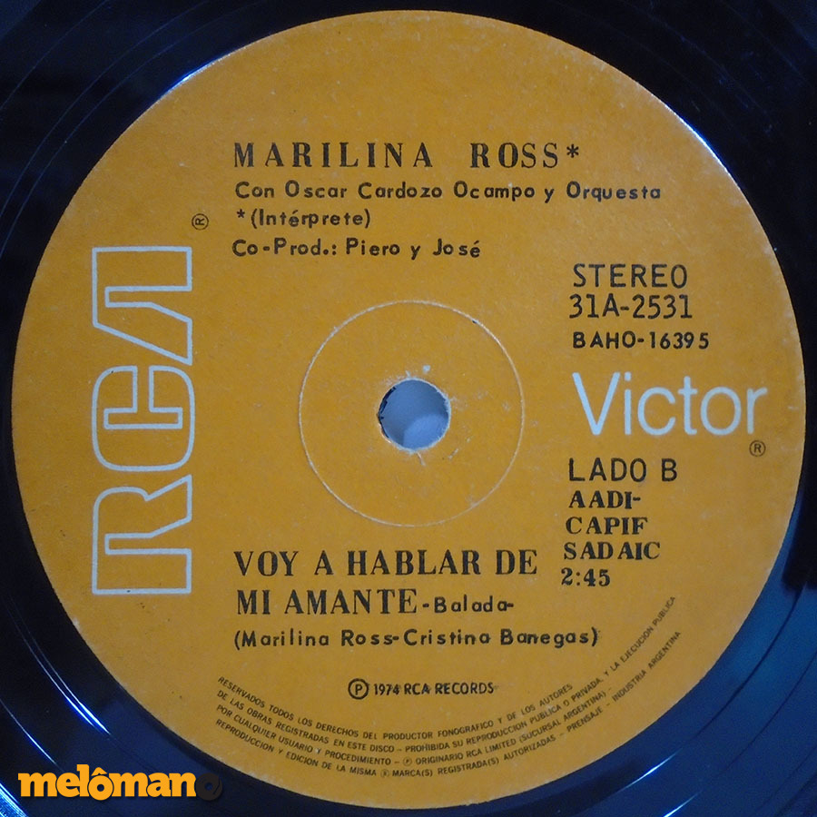 Vinil Marilina Ross - Quereme Tengo Frío (1974)