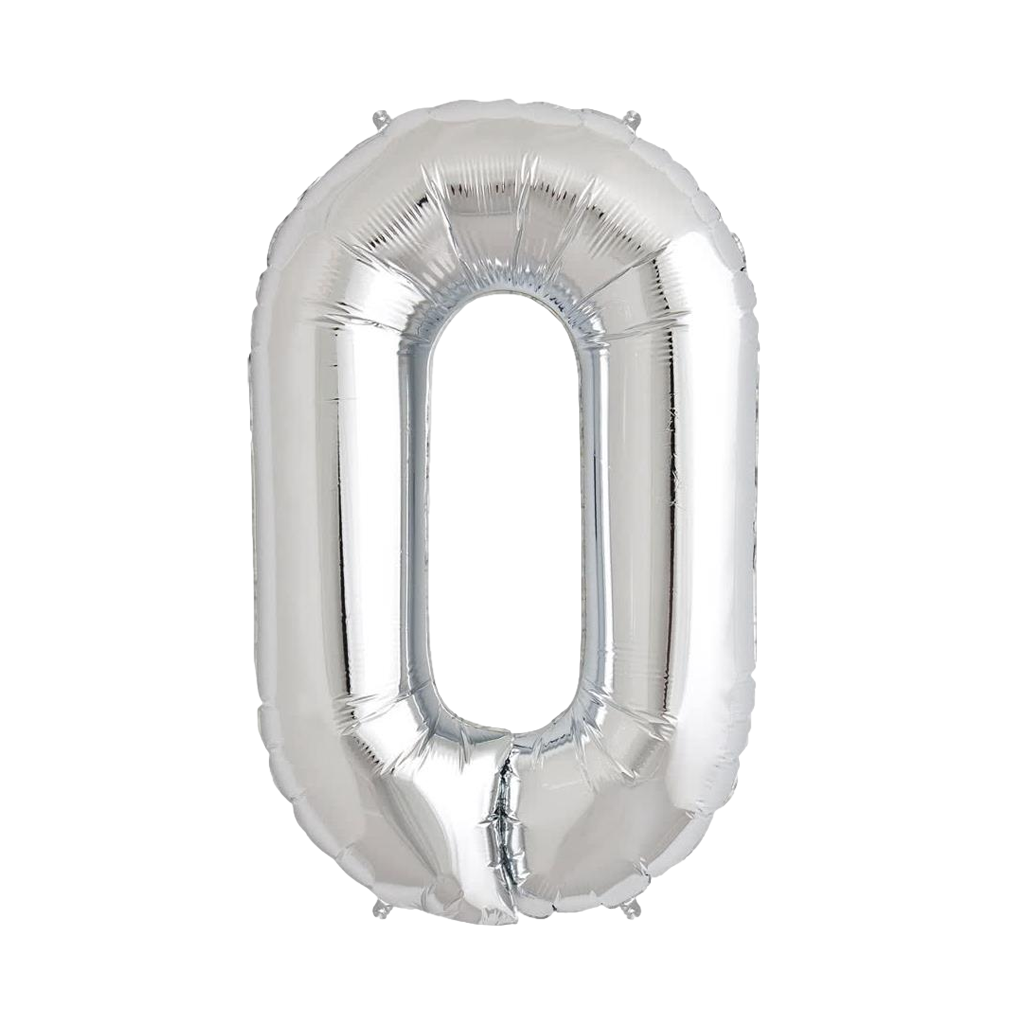 GLOBOS NÚMEROS METALIZADOS PLATEADOS 32 PULGADAS