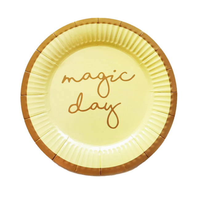 PLATO MAGIC DAY AMARILLO 23 CM - Planeta Fiesta