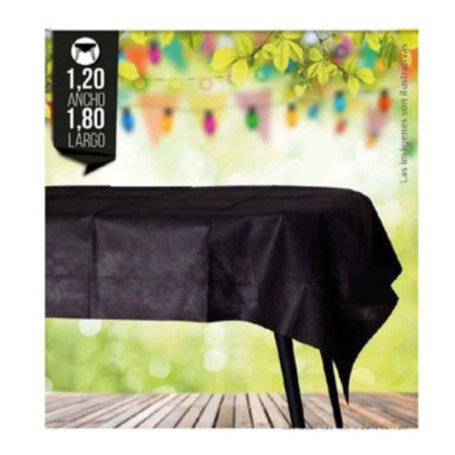 MANTEL RECTAGULAR NEGRO - Comprar en Planeta Fiesta