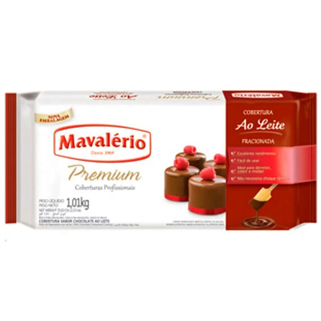 Cobertura 1kg MAVALÉRIO Premium Barra Sabor Chocolate Ao Leite