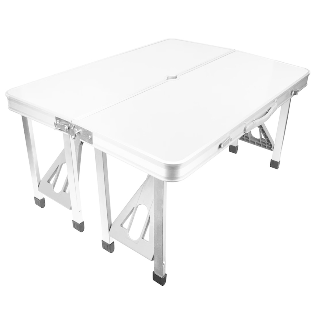 Mesa Plegable Kushiro Modelo "FSCI-P4BA" Con 4 Bancos Aluminio Para 2 ...