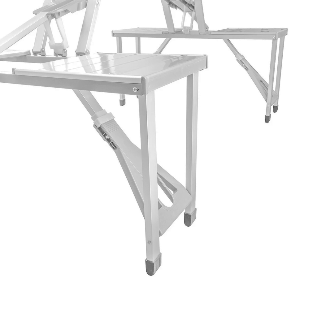 Mesa Plegable Kushiro Modelo "FSCI-P4BA" Con 4 Bancos Aluminio Para 2 ...