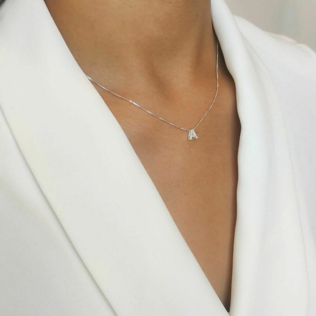 Colar com Letra Inicial Prata 925