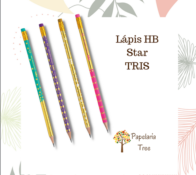 Lápis Preto Com Borracha - Collection Star - HB - Tris