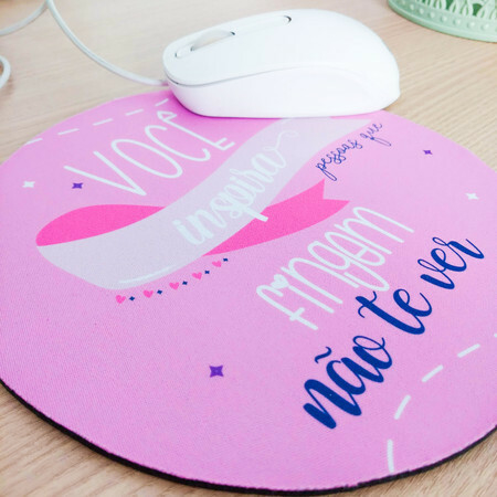 Mouse Pad Redondo Personalizado - Fê Faz Arte