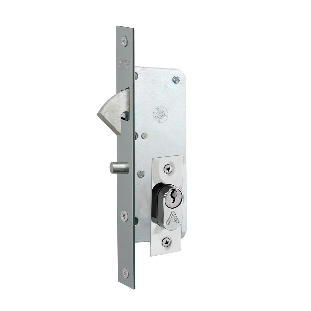 Fechadura Porta de Correr Inox Polido Ext 24mm Aliança