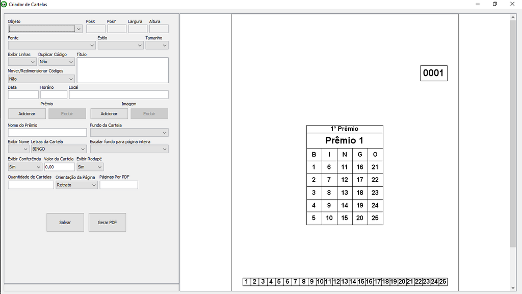 Software gerador de cartela e gerenciador de bingo (50.000 cartelas)