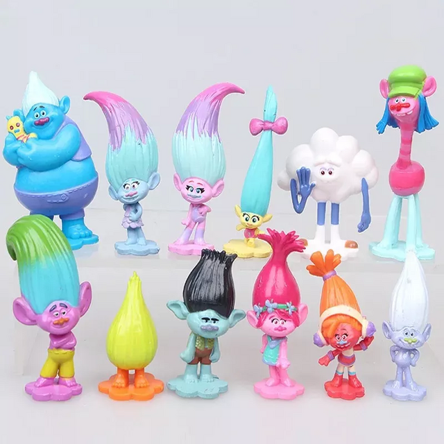 Conjunto 12 Miniaturas Trolls Personagens | DreamWorks