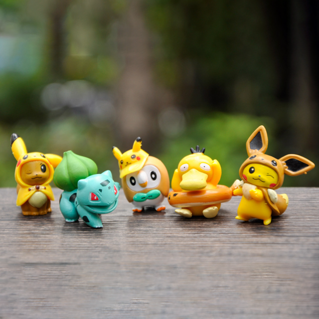 Conjunto 8 Miniaturas Pokémon | Pikachu, Eevee, Squirtle, Bulbasaur ...