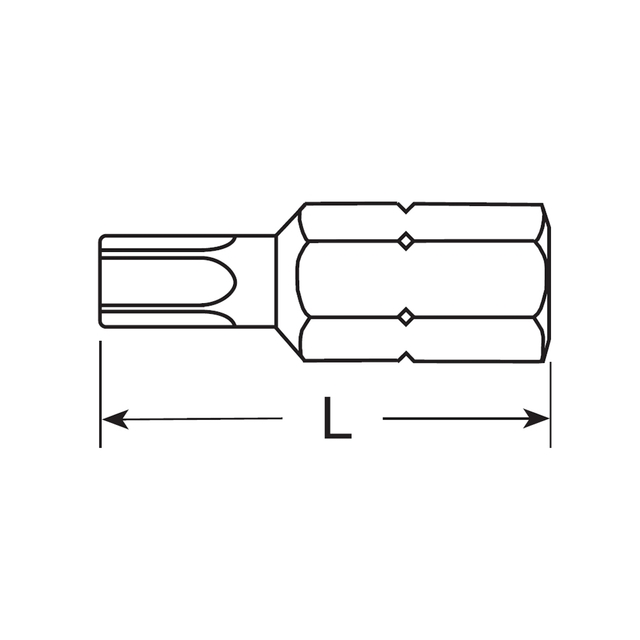 Bits Torx T25 x 25mm x 1/4 Pol Sextavado