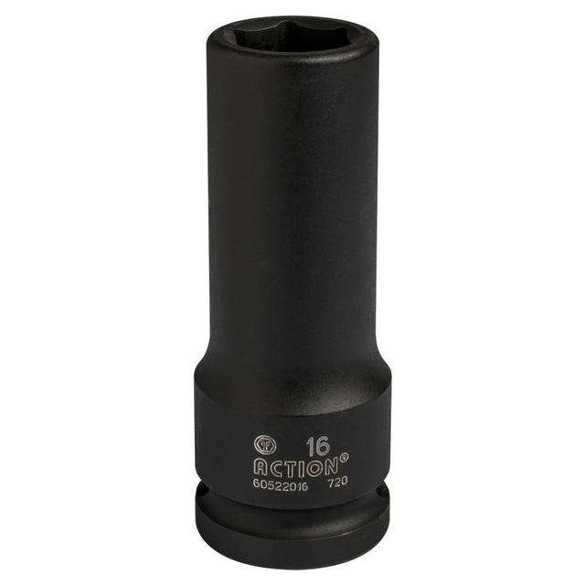 Soquete Sextavado de Impacto 16mm Longo x 1/2 Pol
