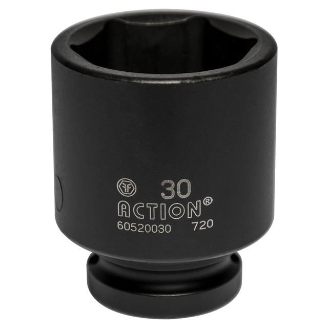 Soquete Sextavado de Impacto 30mm Curto x 1/2 Pol
