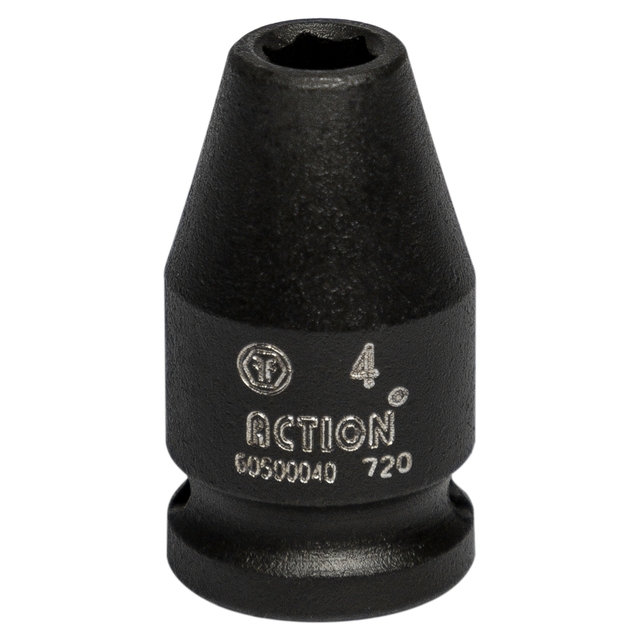 Soquete Sextavado de Impacto 4mm Curto x 1/4 Pol