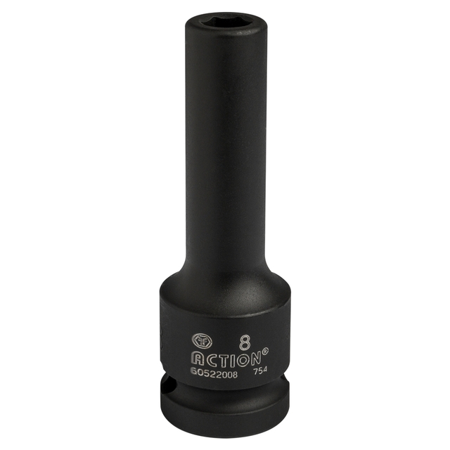 Soquete Sextavado de Impacto 8mm Longo x 1/2 Pol