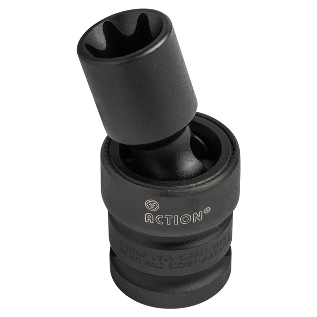 Soquete Torx Fêmea Articulado de Impacto E12 Curto x 1/2 Pol