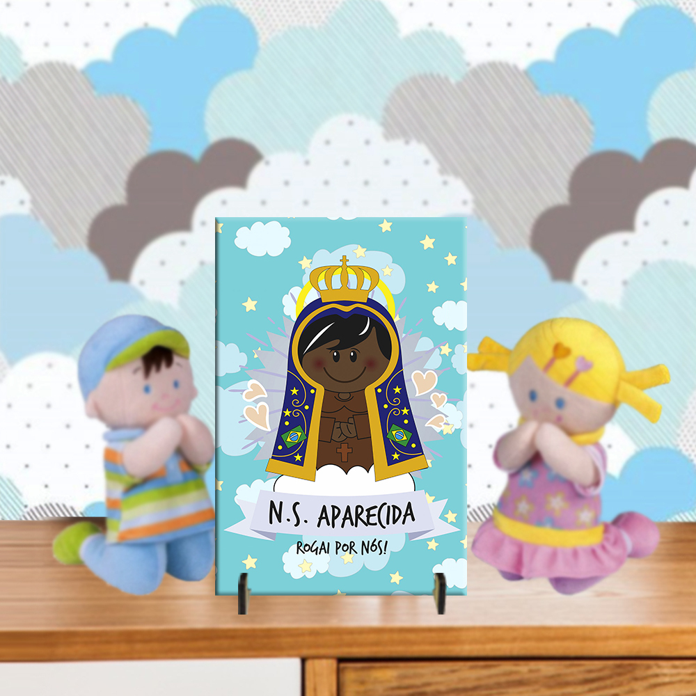 004A Porta Retrato Kids - Nossa Senhora Aparecida Azul