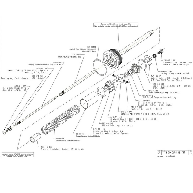 Pino Aclopador Cartucho Suspensão Fox Lsc Grip F-s 210-24-24