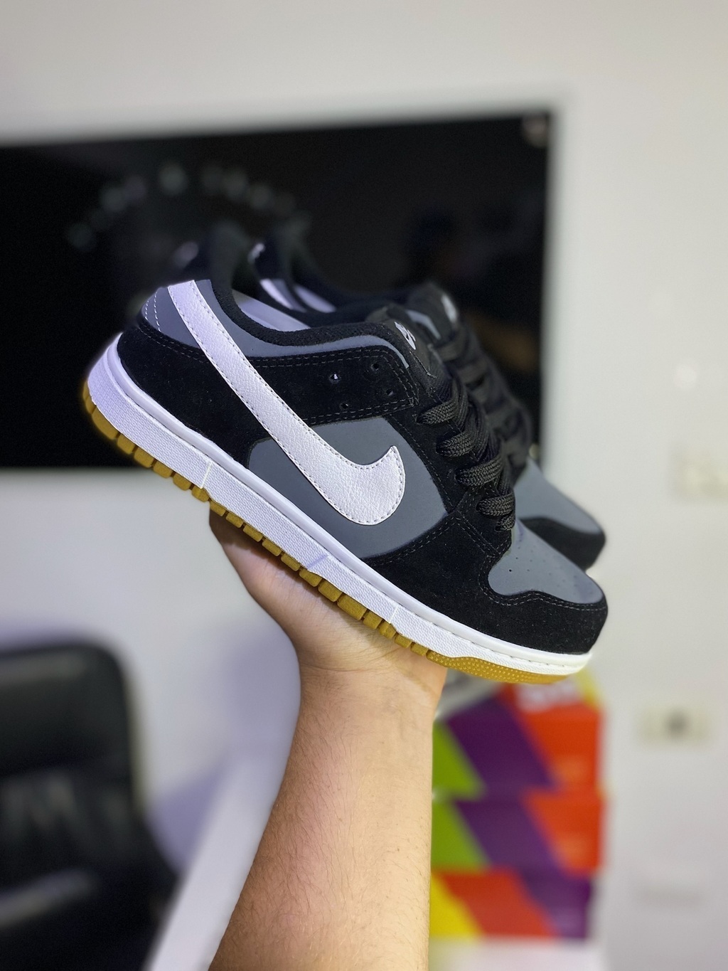 Nike Dunk Preto/Cinza sola marrom - GRD_IMPORTADOSS