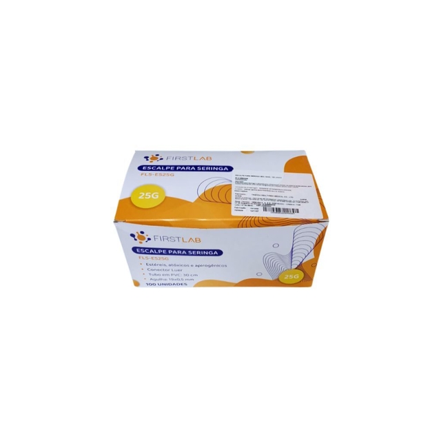 Scalp Infusao 25g Lock Pvc Laranja Firstlab