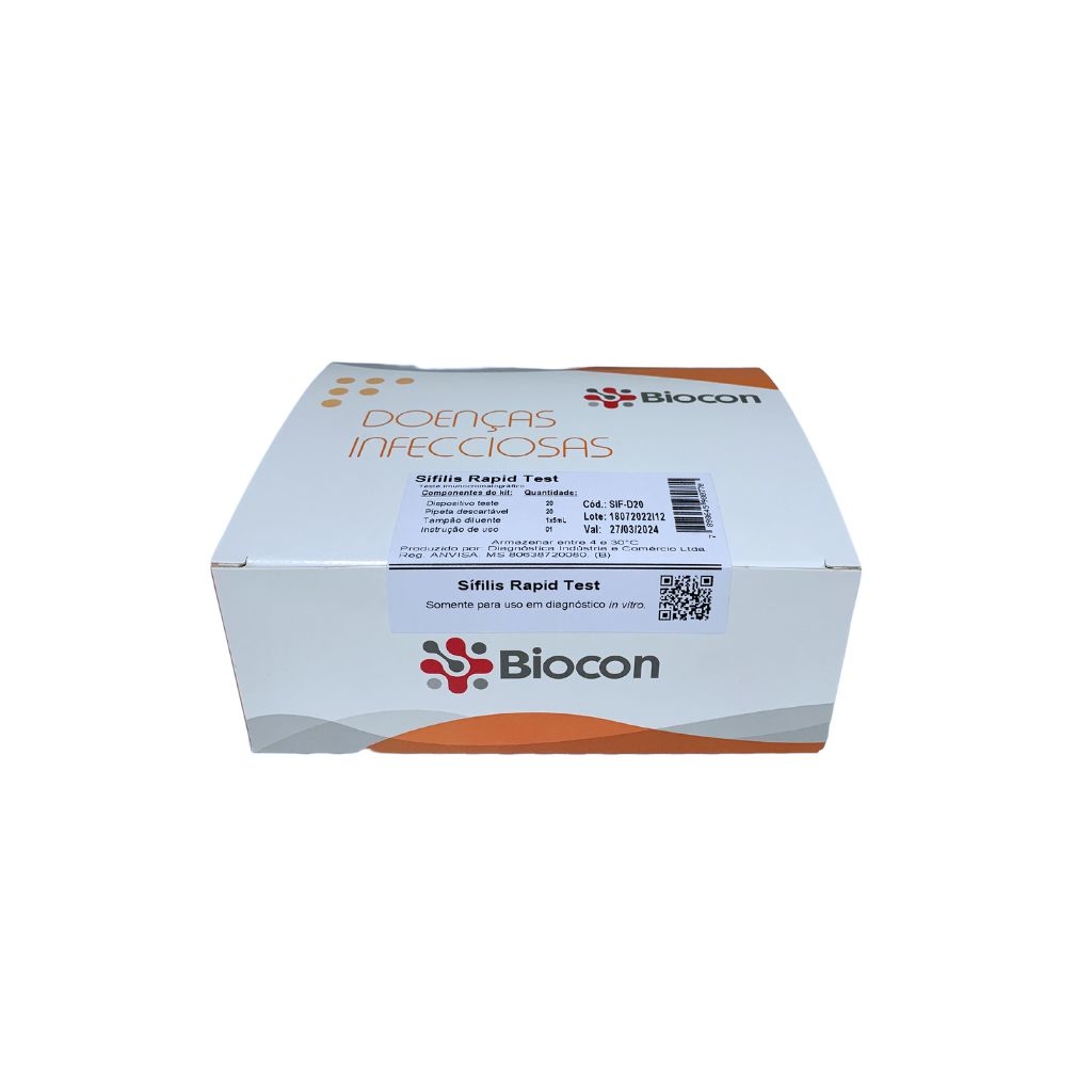 Teste Sifilis Cx C/20 Cassete Biocon - Gaia Testes