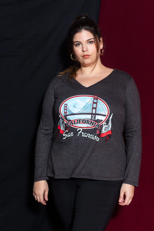 R1118/3 Remera Tasha, Gris topo - Syes Outlet