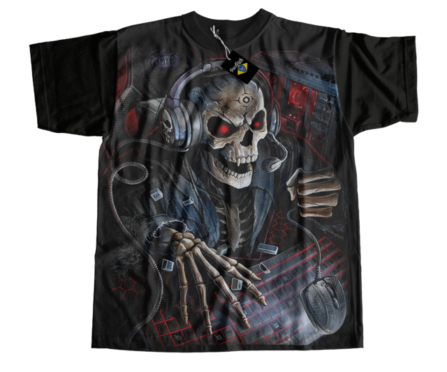 Camiseta Camisa Skull Hacker Cyber crime