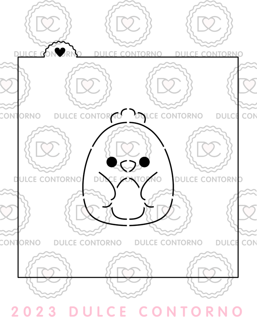 Stencil PYOC pollito squish 2023 - Dulce Contorno