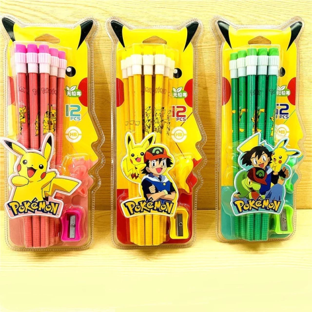 Lapis HB Decorado Pokemon Pikachu com Ponteira de Borracha