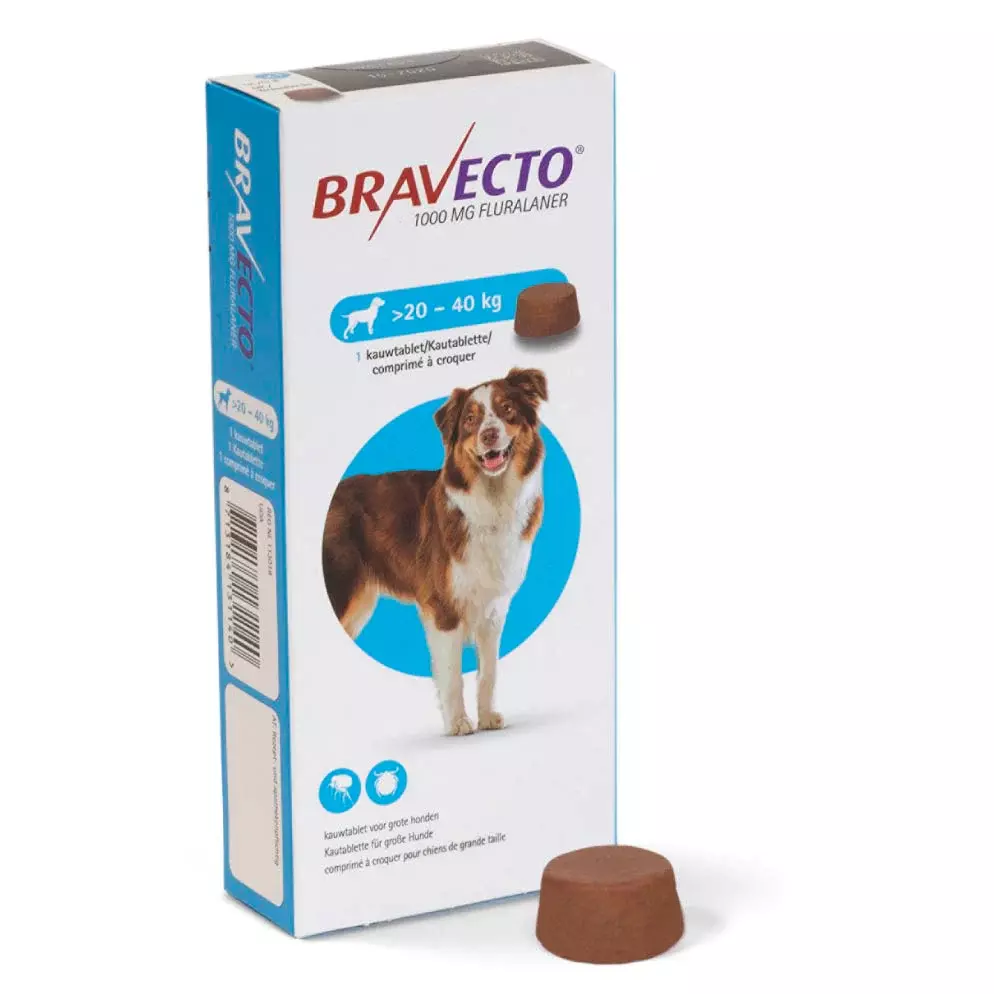 BRAVECTO 1000 MG 20-40 KG - Comprar en URBAN VET MEX