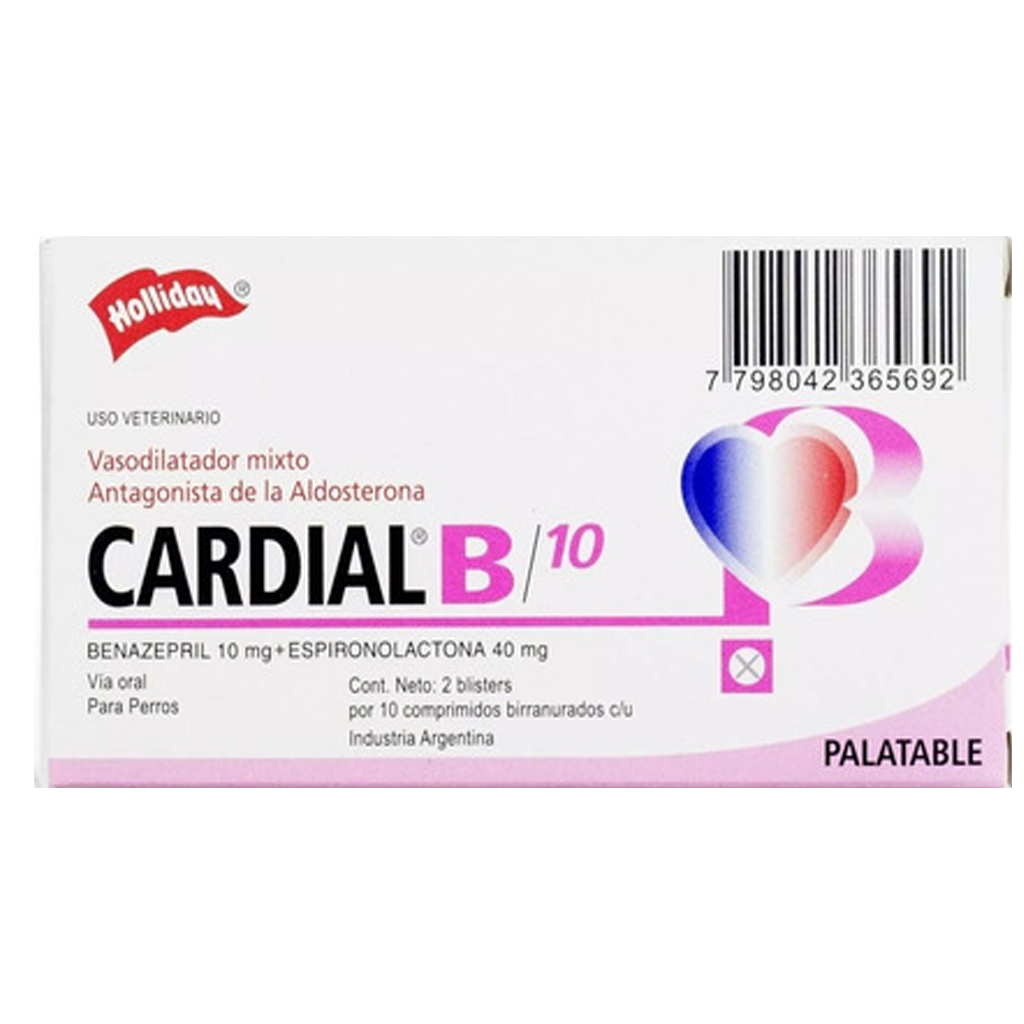 Cardial B 10 mg 20 Tabletas - Comprar en URBAN VET MEX