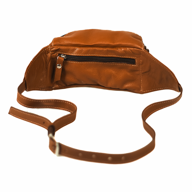 Pochete Transversal Unissex de Couro Legítimo Chocolate Cris Andória