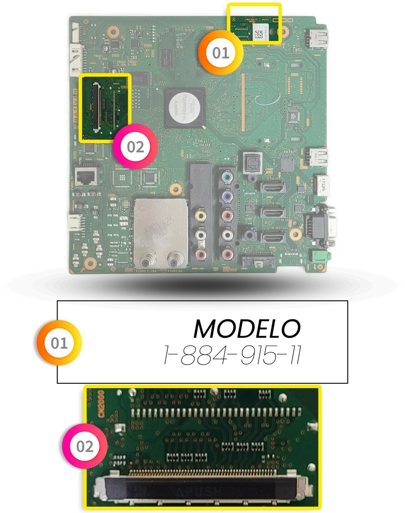 PLACA PRINCIPAL PARA TV KDL-32CX525 MODELO 1-884-915-11
