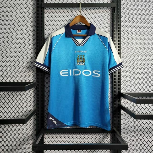 Camisa Retrô Manchester City 1999 Home Eidos - Azul