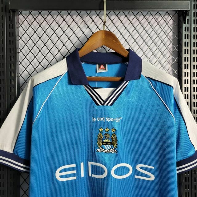Camisa Retrô Manchester City 1999 Home Eidos - Azul