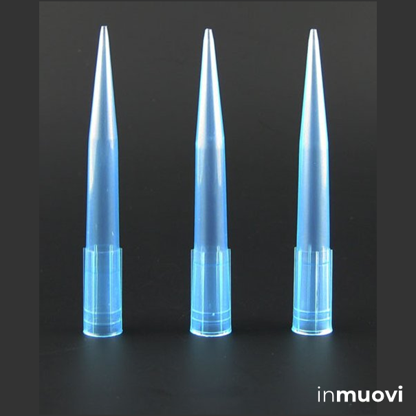 Tips azules sin corona, 1000 uL, bolsa x 500 unidades