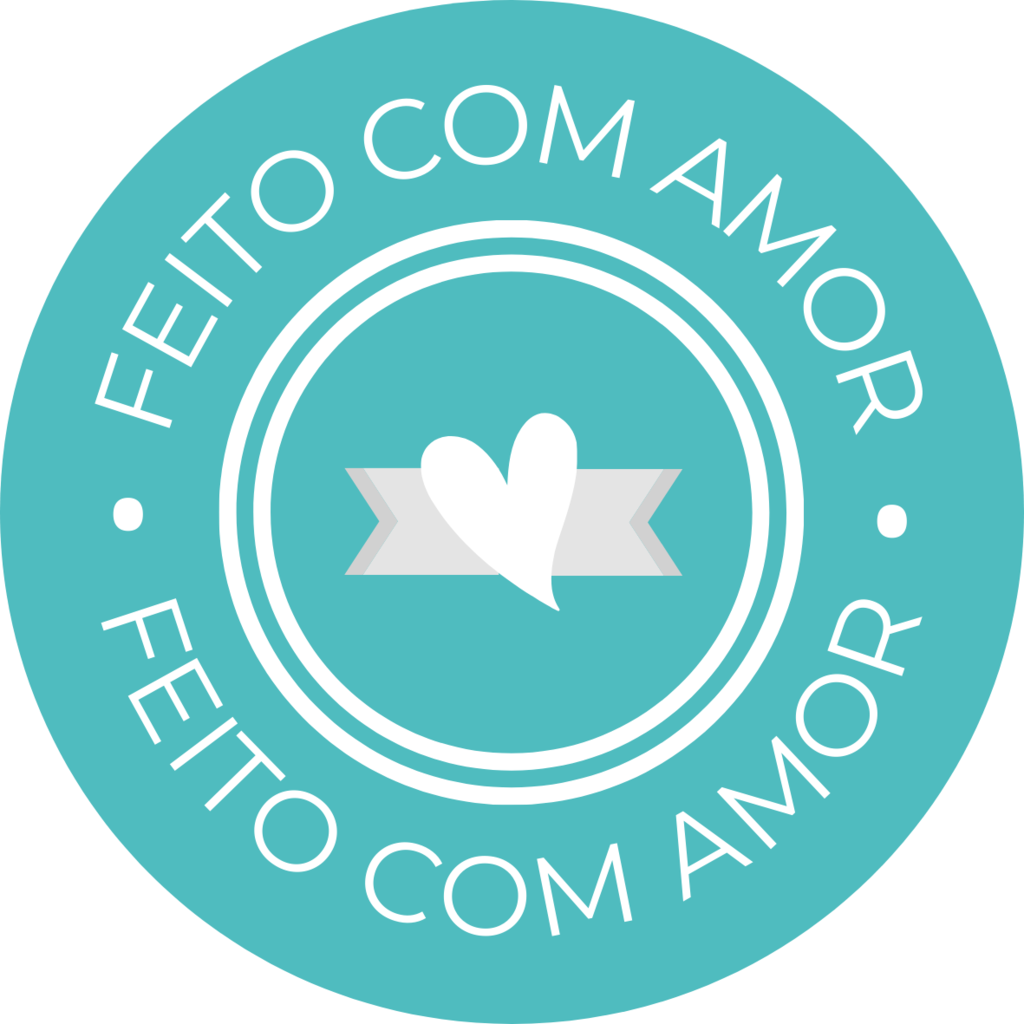 Kit 50 adesivos feito com amor azul - 5cm