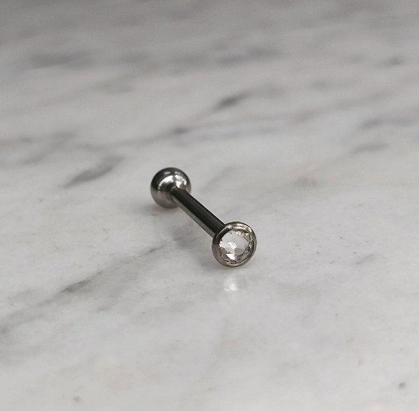 Piercing lengua Titanio y swarovski - Lmpiercing