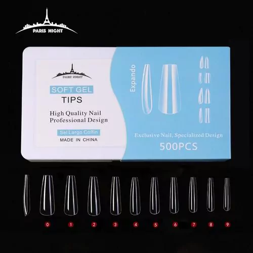 Caja Tips Soft Gel Y Press On Paris Night x500 Unidades