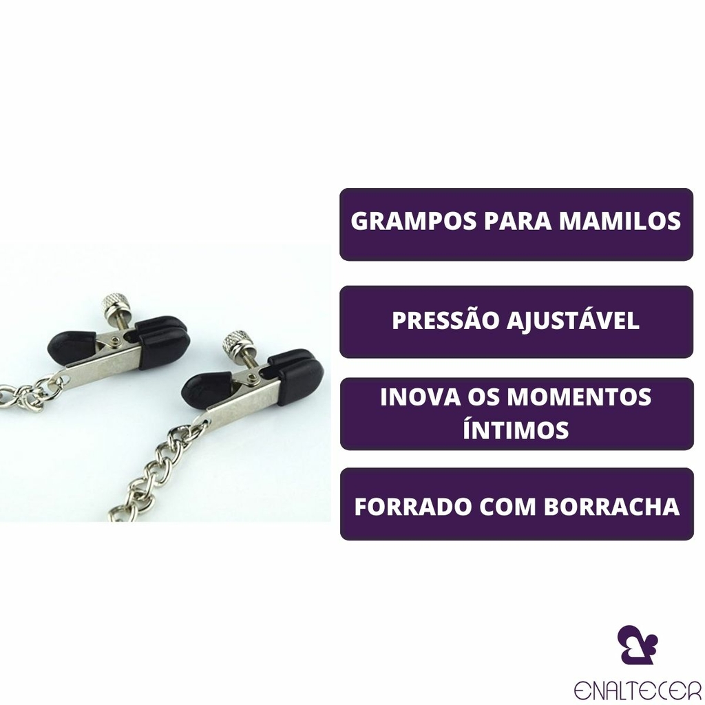 Grampo de Seios com Corrente Para Prender Mamilos Sensual BDSM