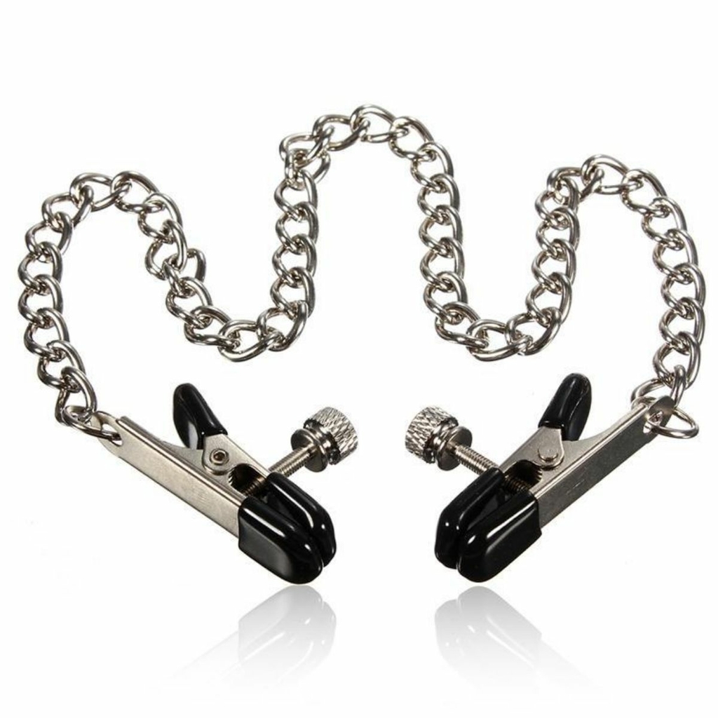 Grampo de Seios com Corrente Para Prender Mamilos Sensual BDSM