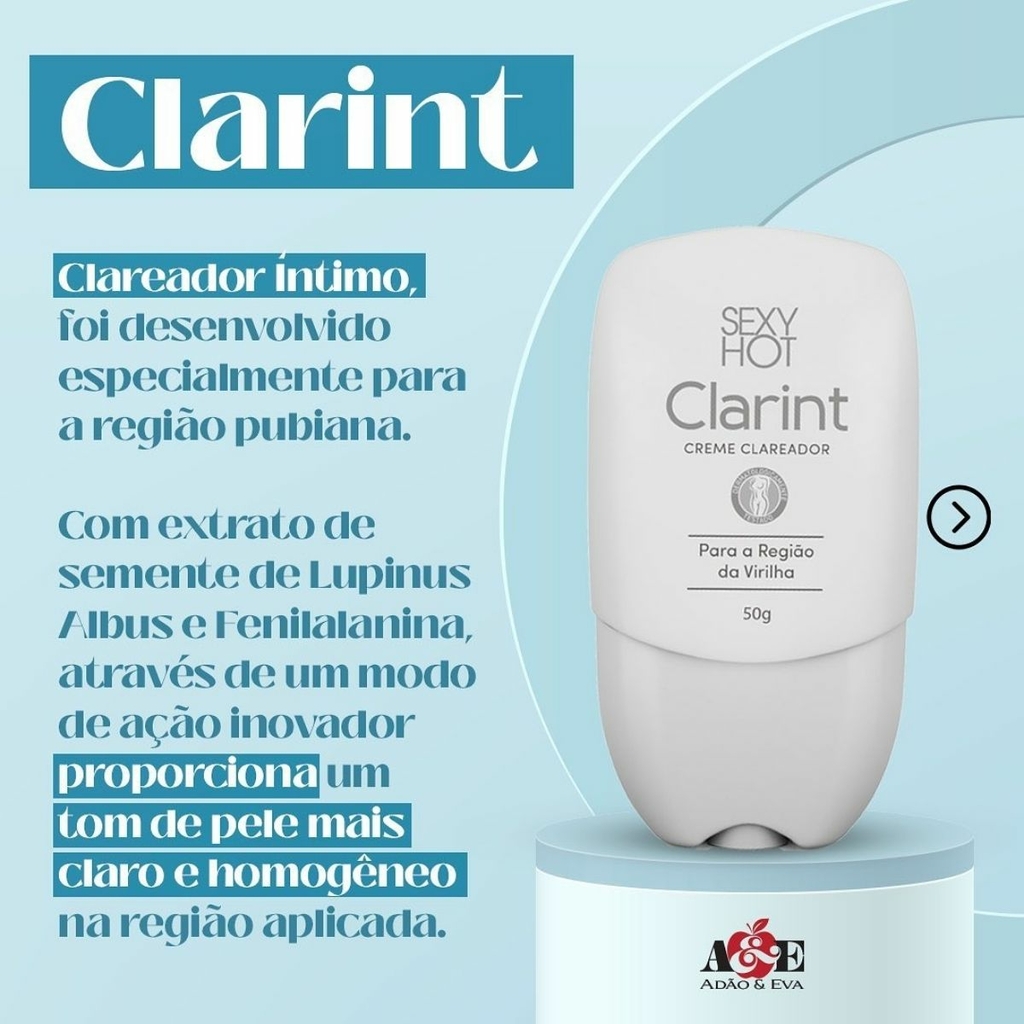 Clareador Intimo de Virilha e Axila Clarint 50g