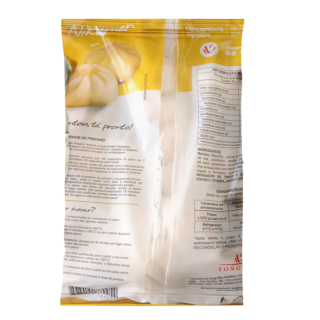 Pão Recheado de Carne Suína Nikuman Longway 1kg